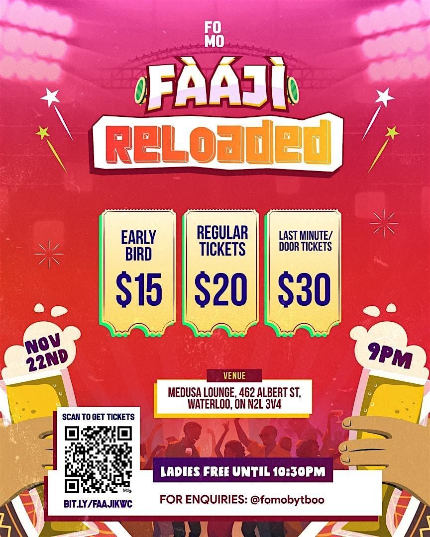 Faaji - Reloaded, Medusa Shisha Bar and Lounge, Waterloo, 22 November ...