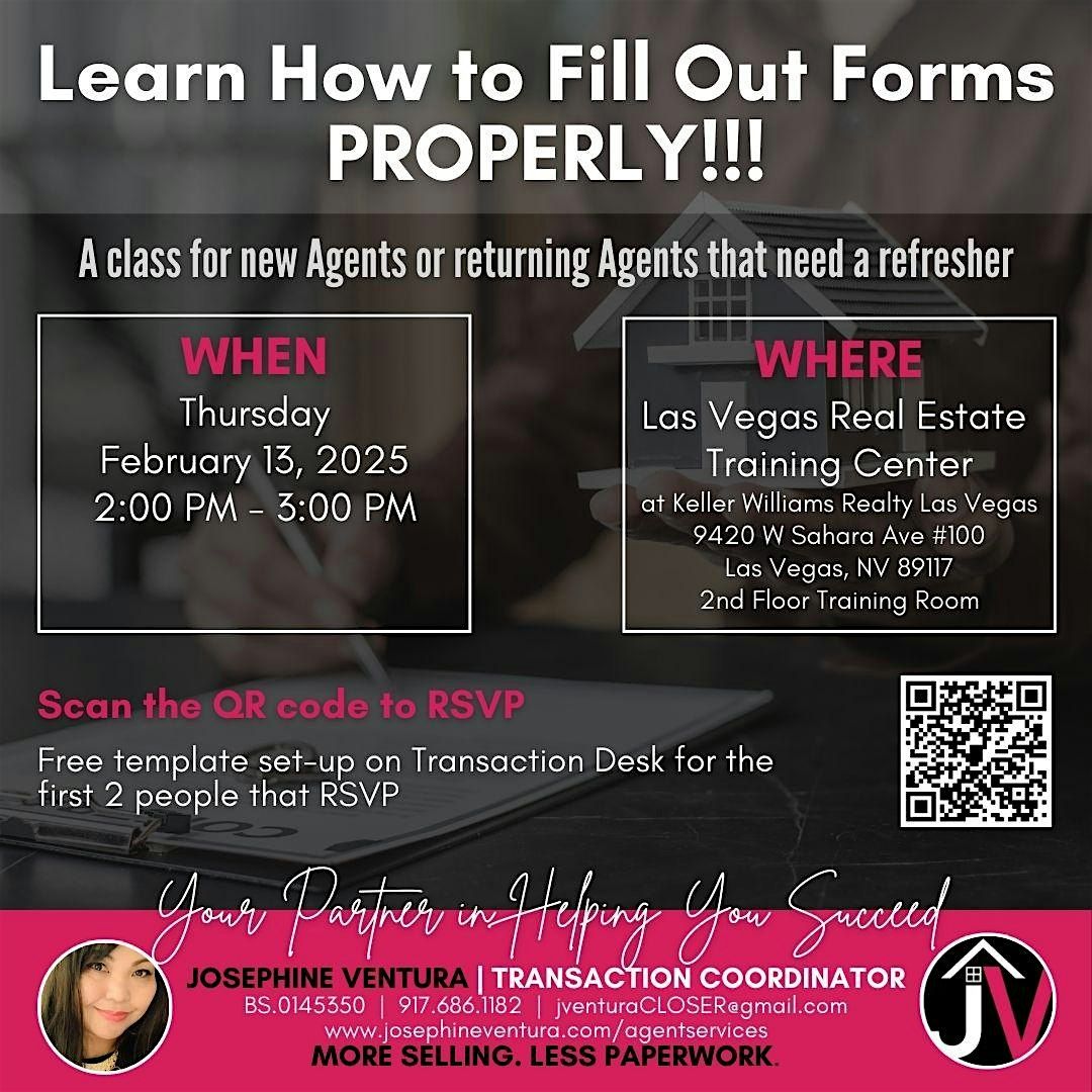 Transaction Forms & Transaction Desk: Learn How to Fill Out Forms Properly!, The Las Vegas Real ...