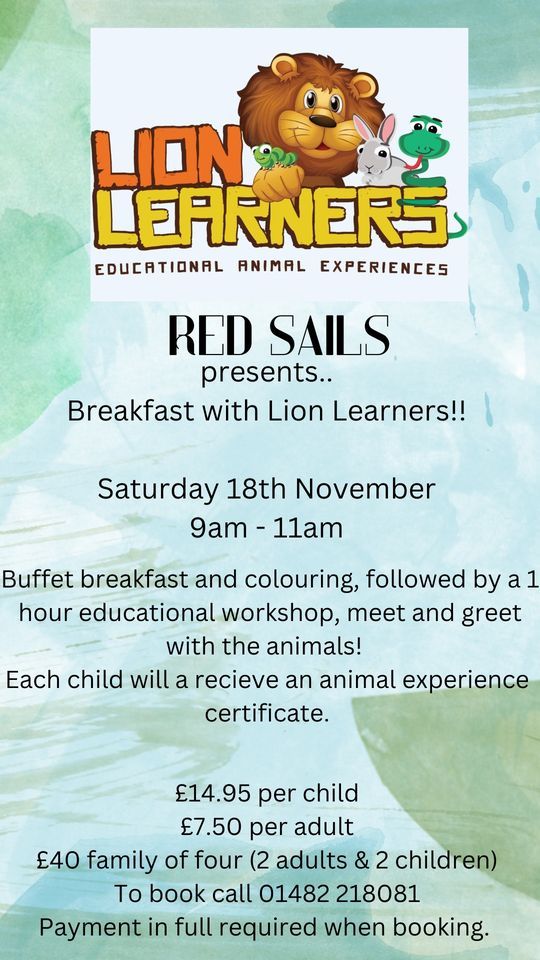 Lion Learners Breakfast , Red Sails, Kingston Upon Hull, 18 November ...