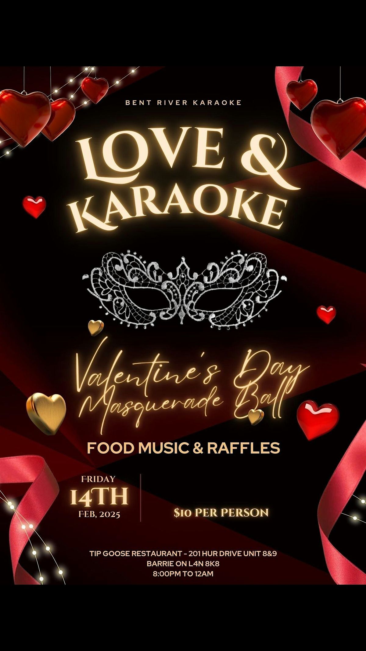 Love & Karaoke: Masquerade Ball, Tipsy Goose Barrie, 14 February 2025 ...