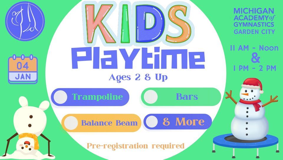 Kids Playtime, Michigan Academy of Gymnastics - Garden City, January 4 ...