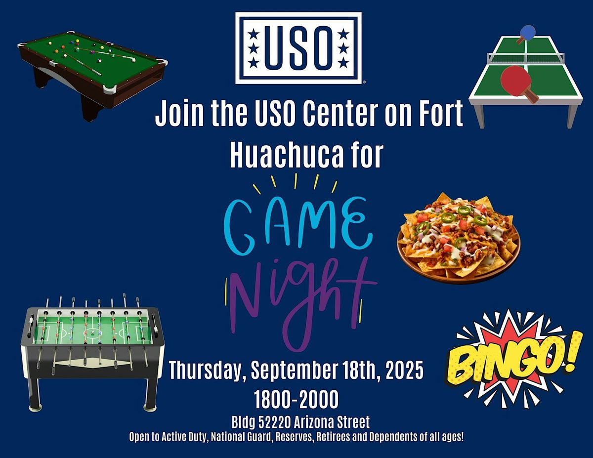 USO Fort Huachuca Game Night, United Service Organizations (USO ...