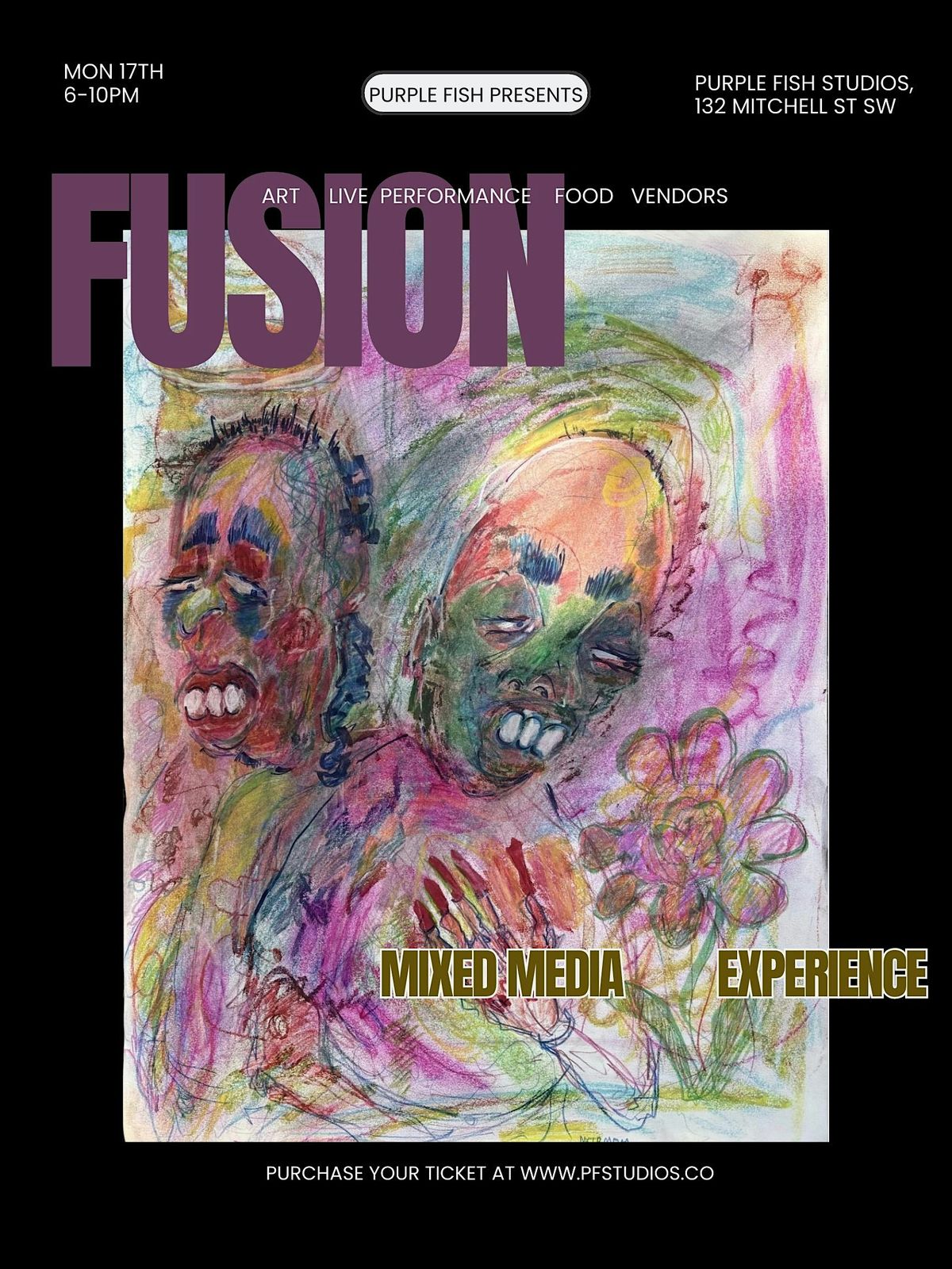 FUSION Mixed Media Gallery Show, Purple Fish Studios, Atlanta, 17 March ...