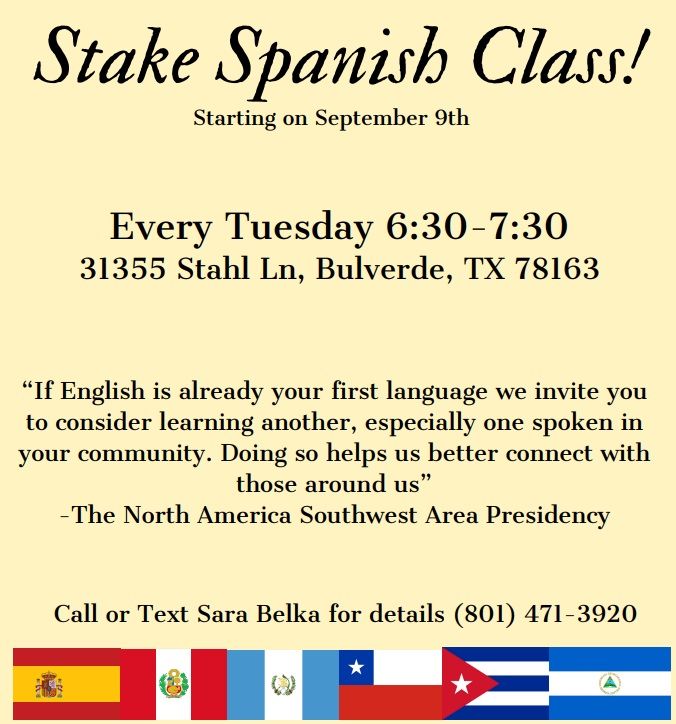 Spanish Language Class, The Church of Jesus Christ of Latter-day Saints ...