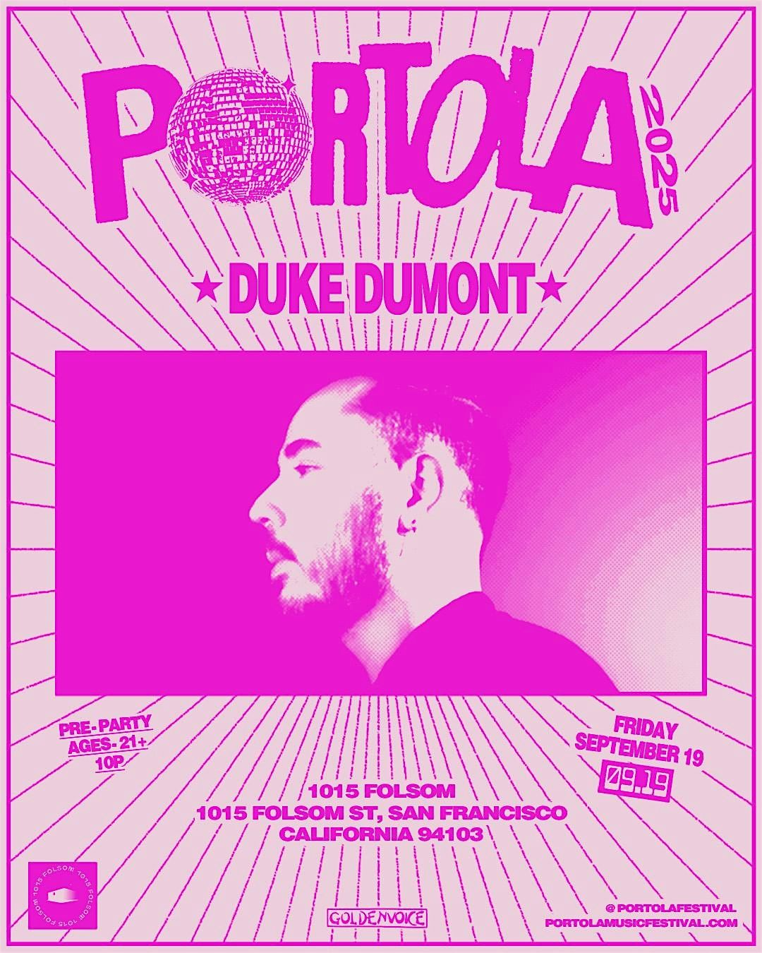 Duke Dumont, 1015 Folsom, San Francisco, 19 September to 20 September ...