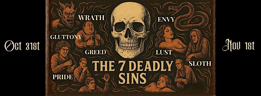 7 Deadly Sins Halloween Party, Bank Street Social, Adelaide, 31 October ...