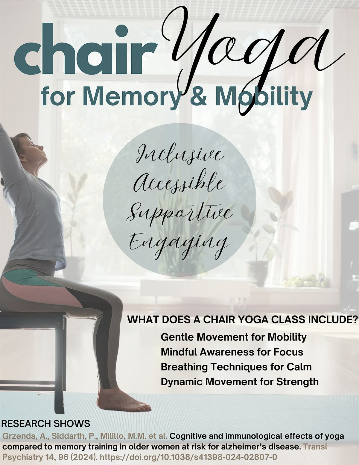 Chair Yoga for Memory and Mobility, January 20 2025 | Online Event ...