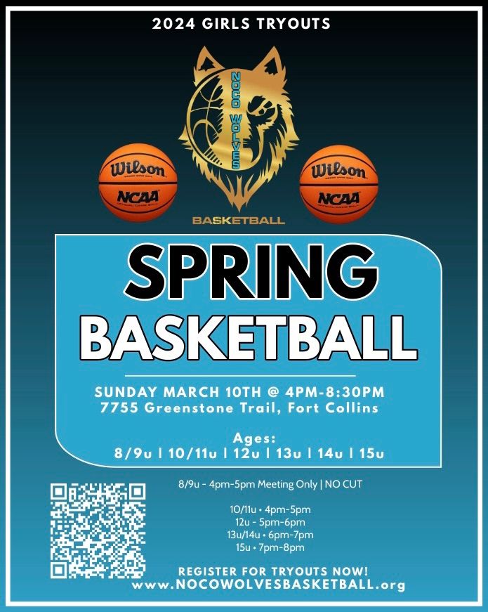 GIRLS NOCO WOLVES BASKETBALL TRYOUTS, Redeemer Lutheran Church, Fort ...