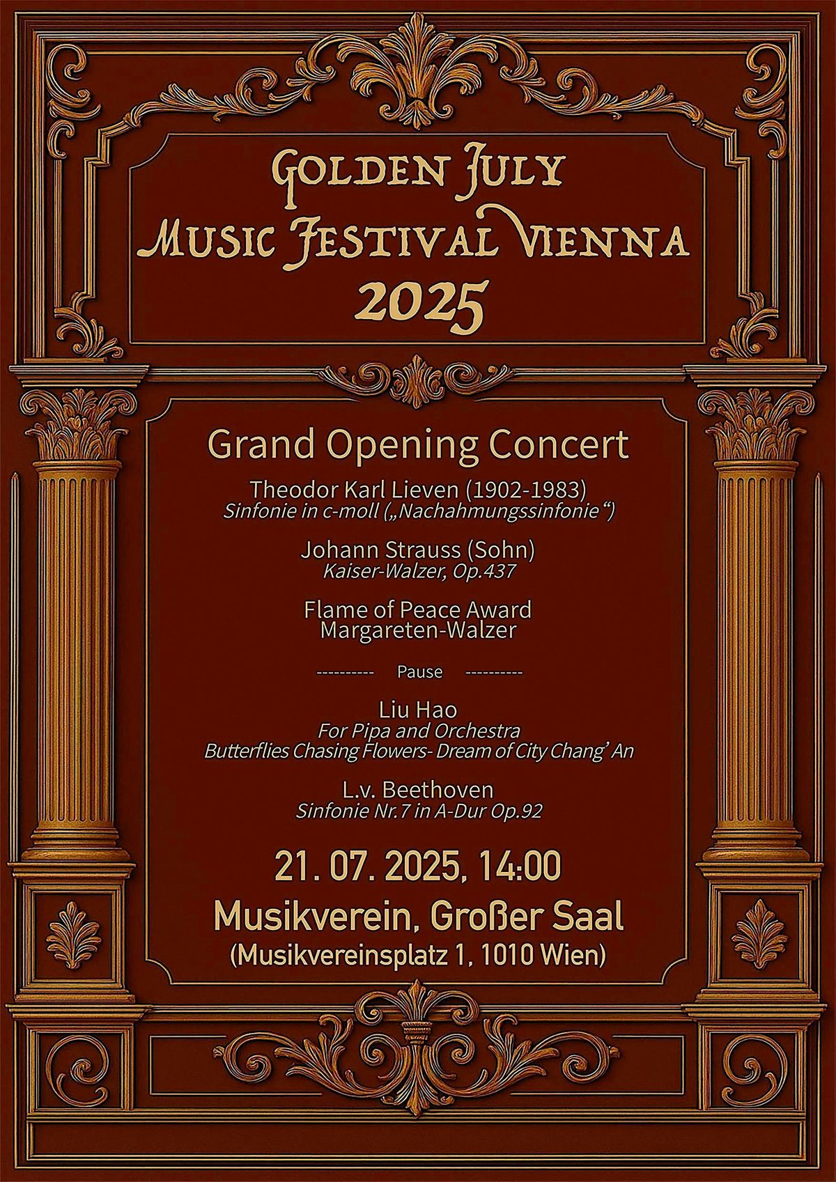 Golden July Music Festival Vienna 2025 - Grand Opening Concert ...