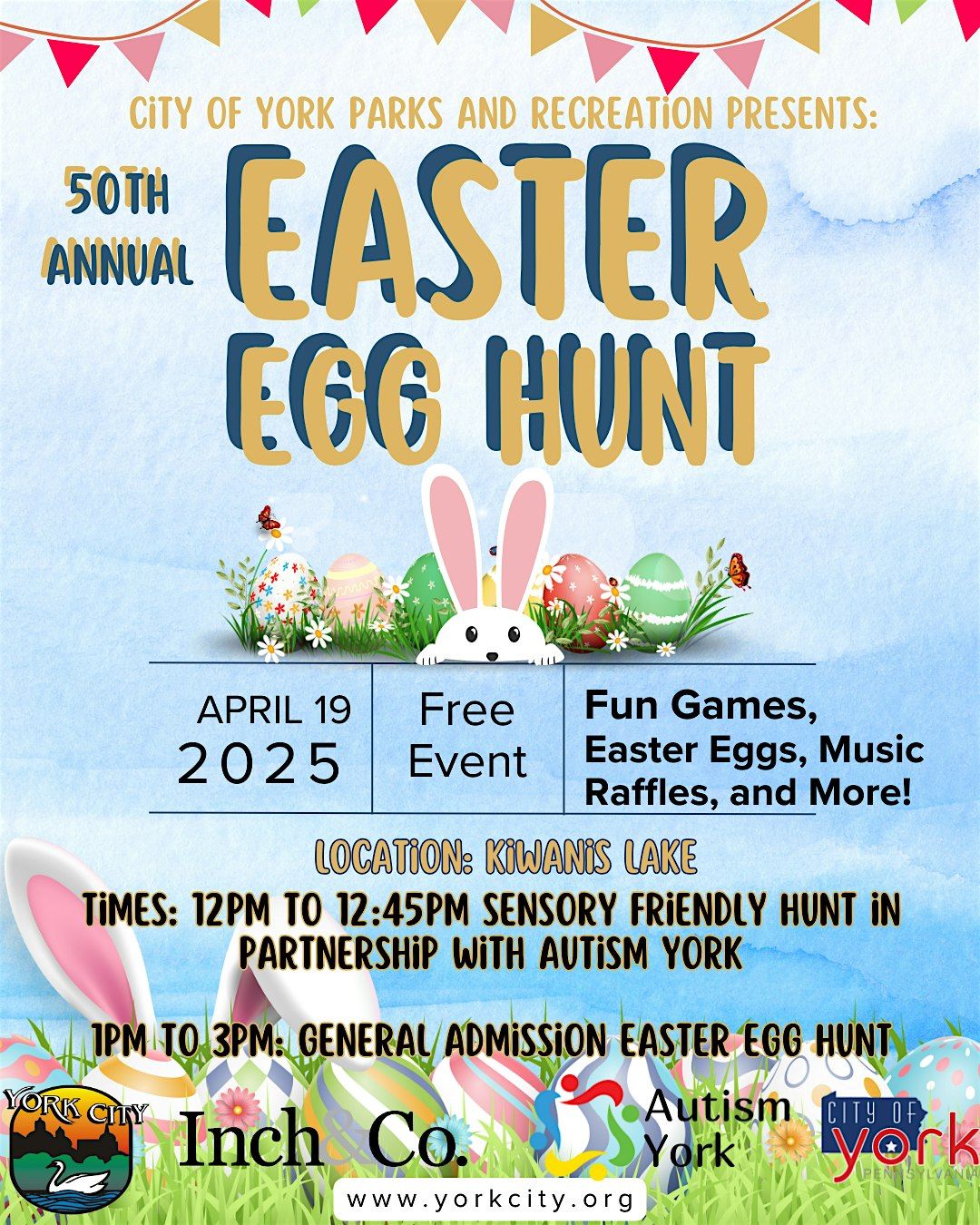 City of Yorks Sensory Friendly Easter Egg Hunt, kiwanis lake, York, 19 ...