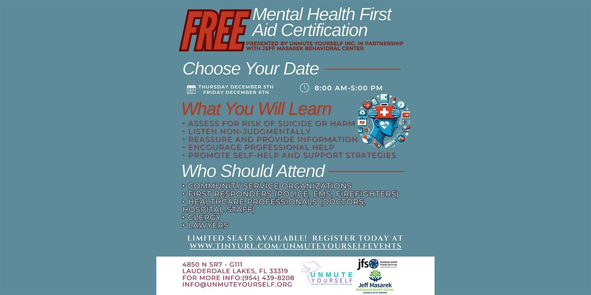 Mental Health First Aid Training - Friday Session, The Born On Purpose ...