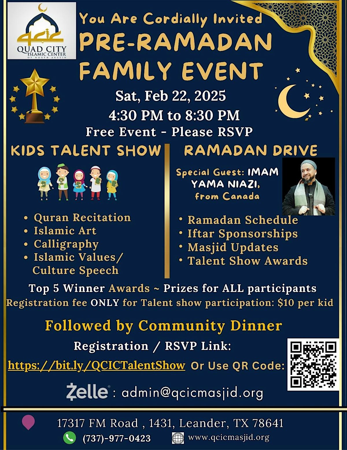 Pre- Ramadan Family Event 2025, Quad City Islamic Center, 17317 FM Rd ...