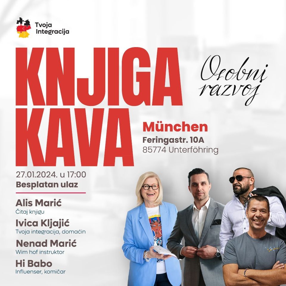 KNJIGA - KAVA - OSOBNI RAZVOJ, München, Germany, Munich, 27 January 2024 | AllEvents