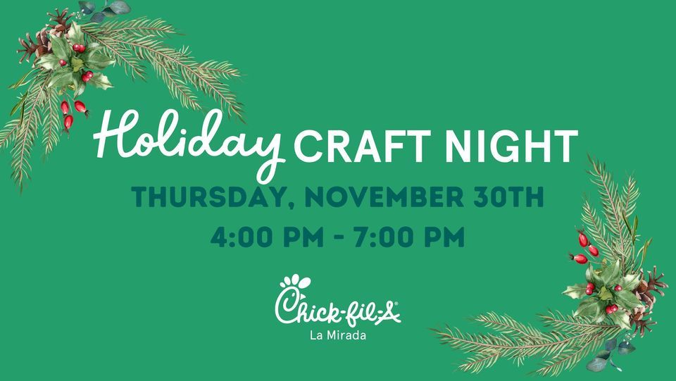 Holiday Craft Night, 14303 Firestone Blvd La Mirada, CA, United States ...