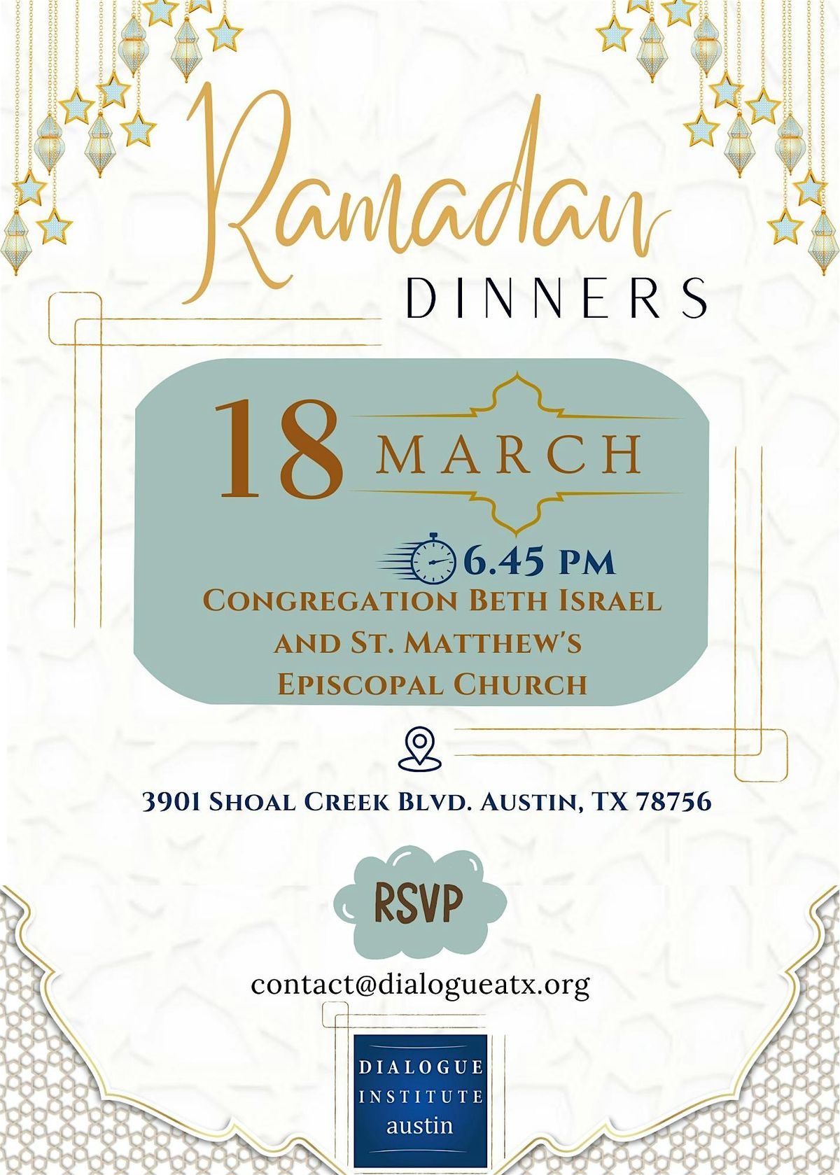 Ramadan Iftar Dinner @Congregation Beth Israel and St. Matthews ...