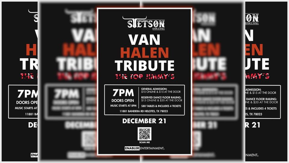 The Top Jimmys - A Van Halen Tribute, Stetson Dance Hall, Helotes, 21 ...