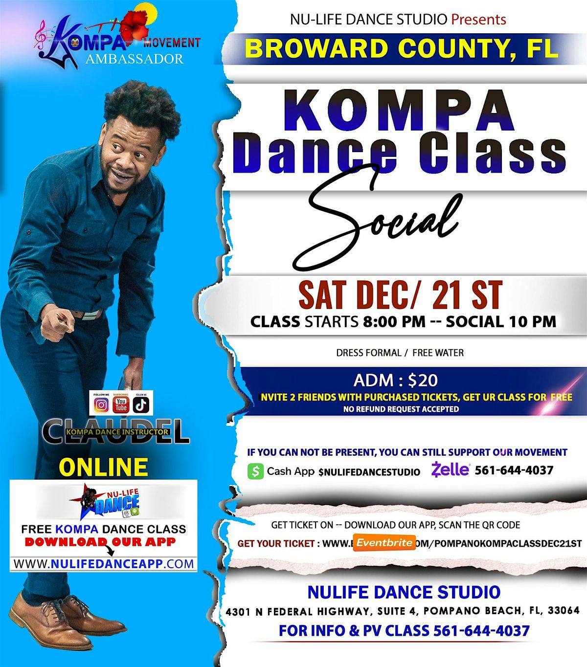 BROWARD KOMPA DANCE CLASS, SAT / NOV 21ST, Nulife Dance Studio, Pompano ...