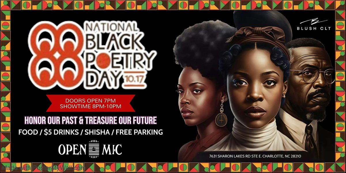 National Black Poetry Day, Blush CLT, Charlotte, 17 October 2025 ...
