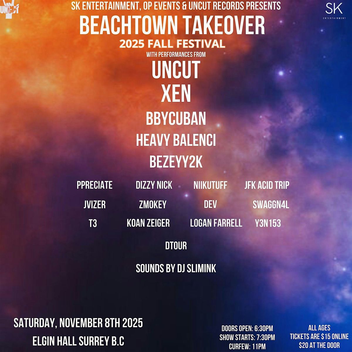 Beachtown Takeover 2025 Fall Festival, Elgin Hall, Surrey, 8 November ...