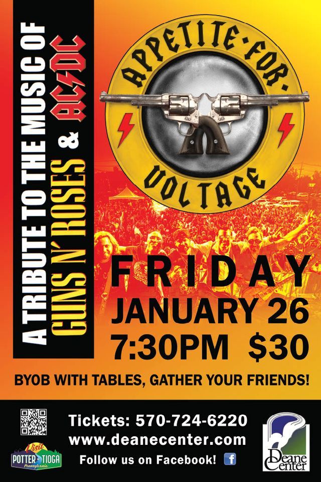 Appetite for Voltage GUNS N ROSES and AC/DC Tribute Band, Deane Center ...