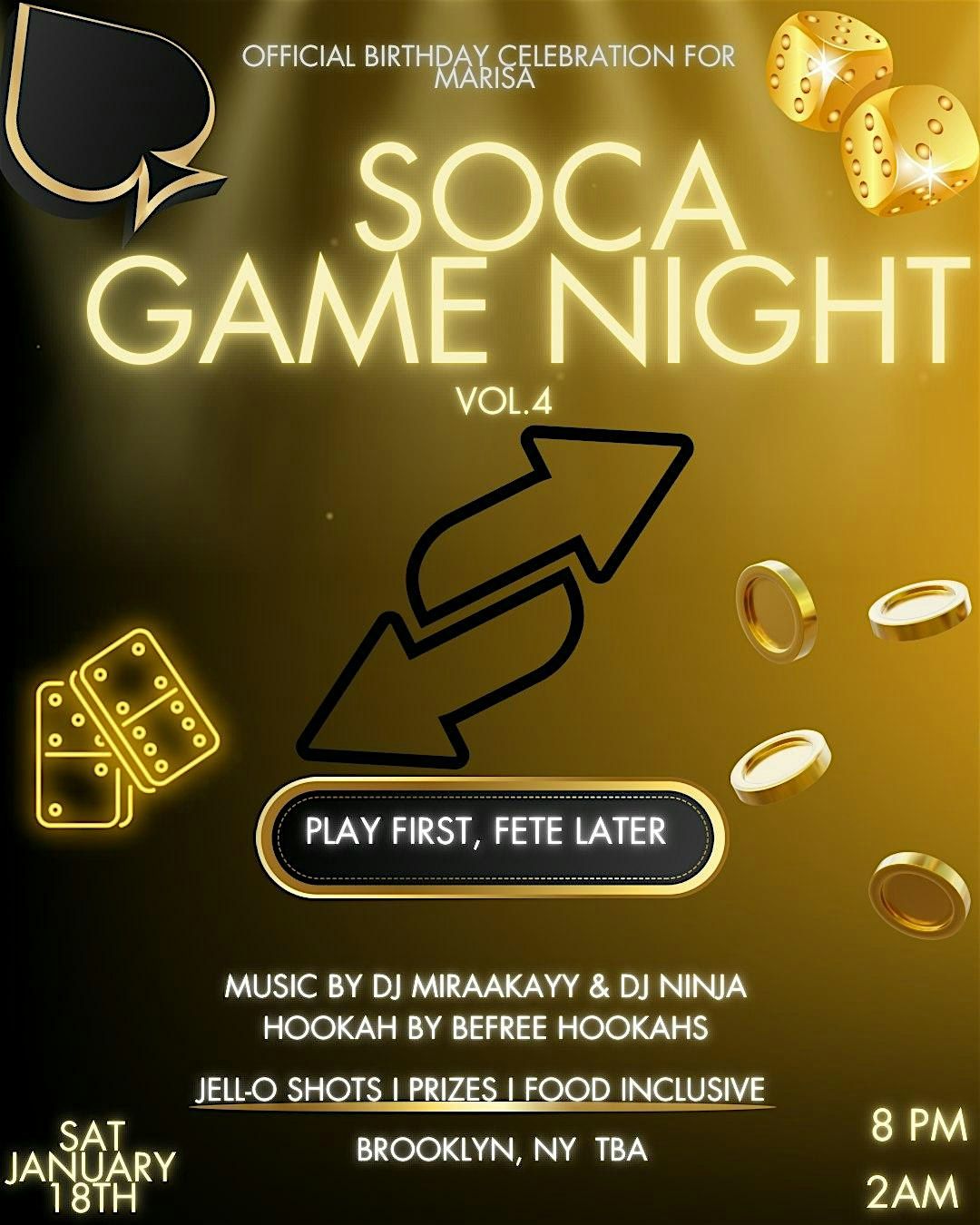 Soca Game Night, 18 January to 19 January | AllEvents