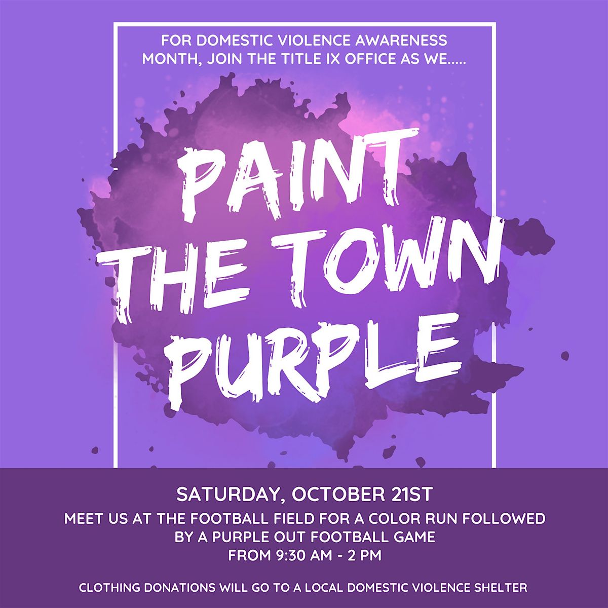 Paint the Town Purple 2025: 5k Color Run, Manigault Park, Sewanee, 4 ...