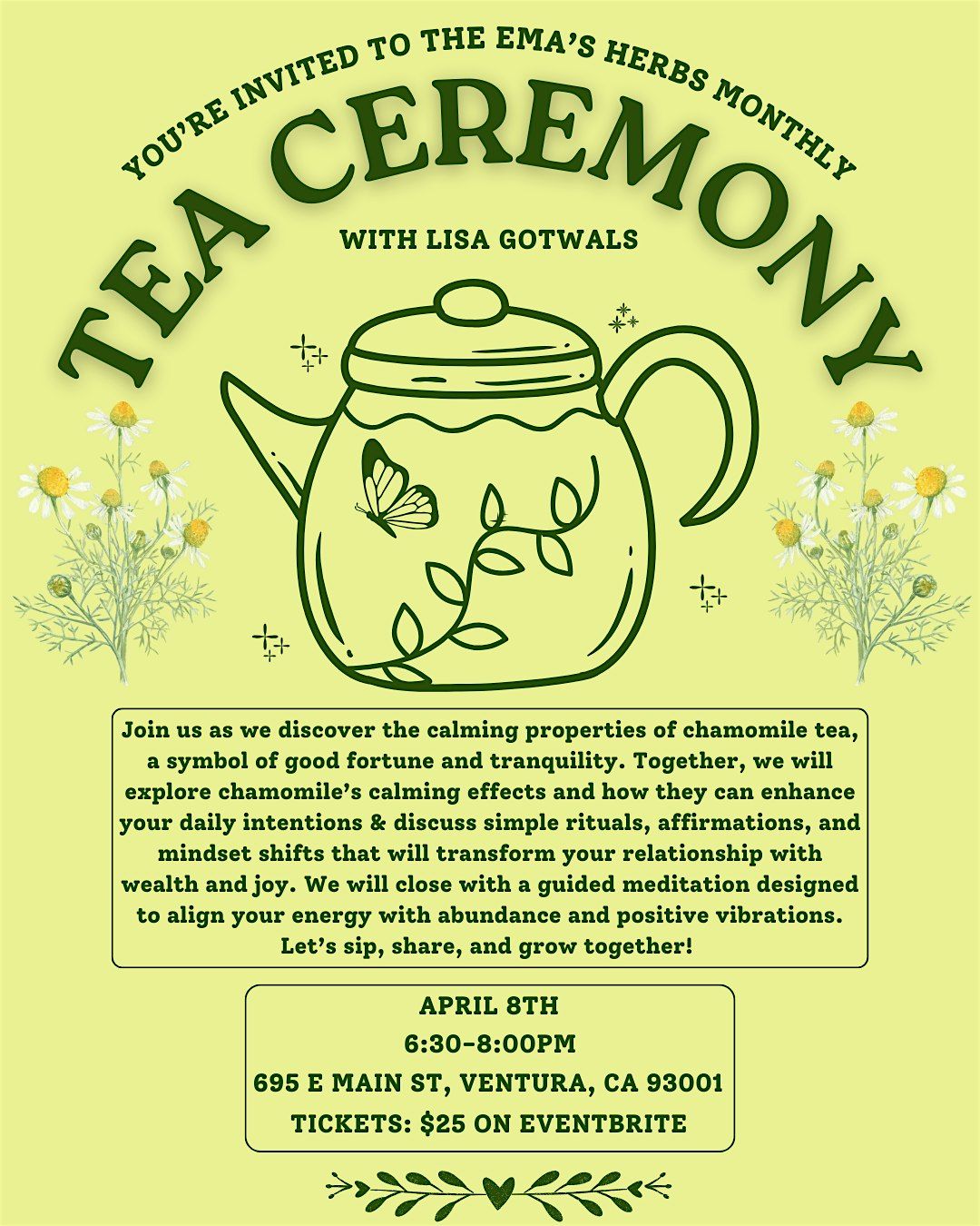 April Monthly Tea Ceremony: Cultivating Abundance & Positivity with ...