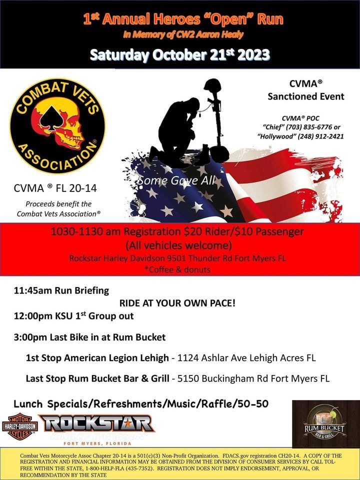 CVMA annual heroes "open" ride, Rockstar Harley-Davidson, Fort Myers ...