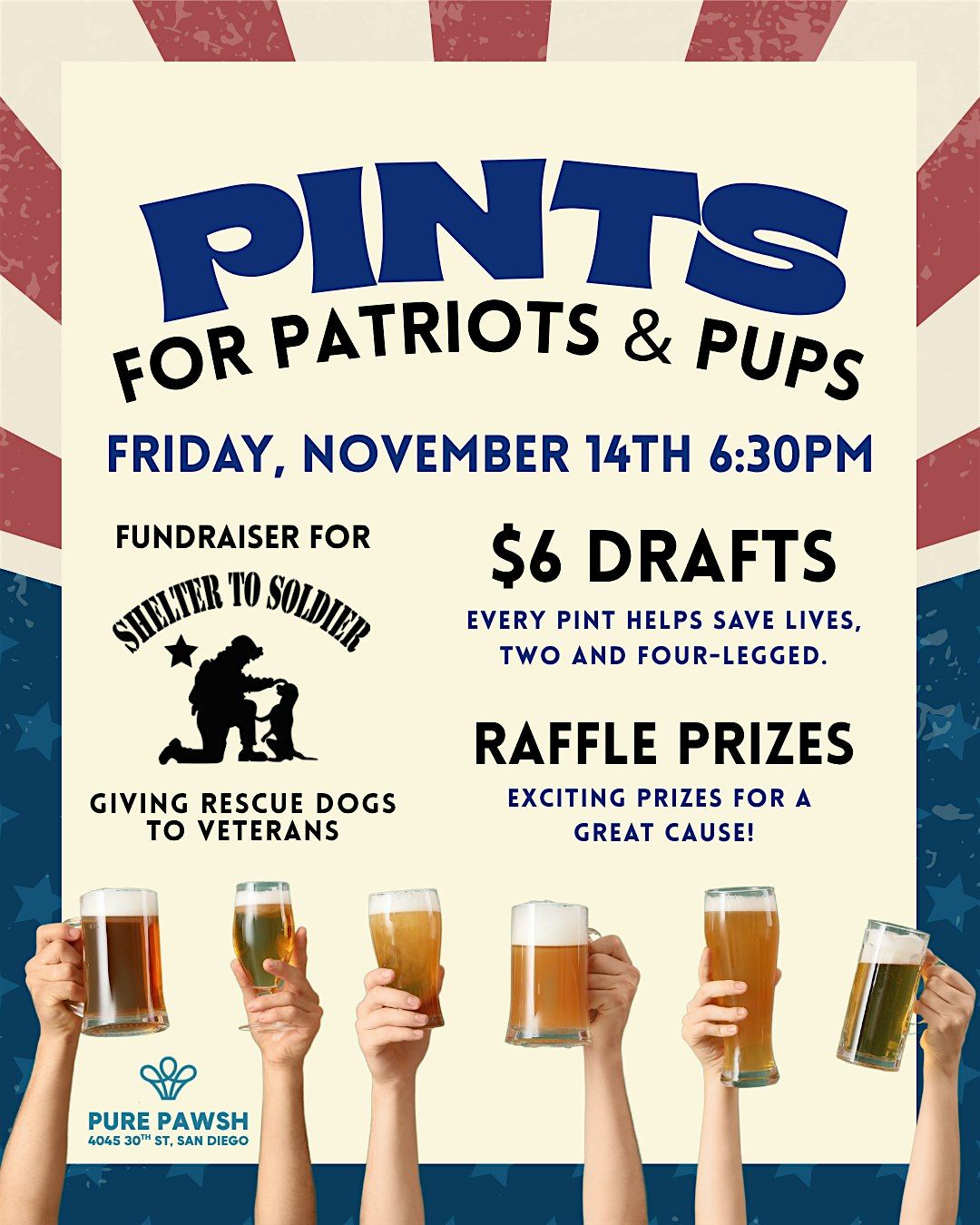 Pints for Patriots & Pups, Pure Pawsh, San Diego, 14 November 2025 ...