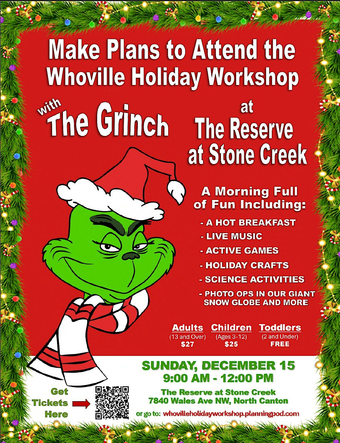 Whoville Holiday Workshop with The Grinch, 7840 Wales Avenue Northwest, North Canton, OH, USA ...