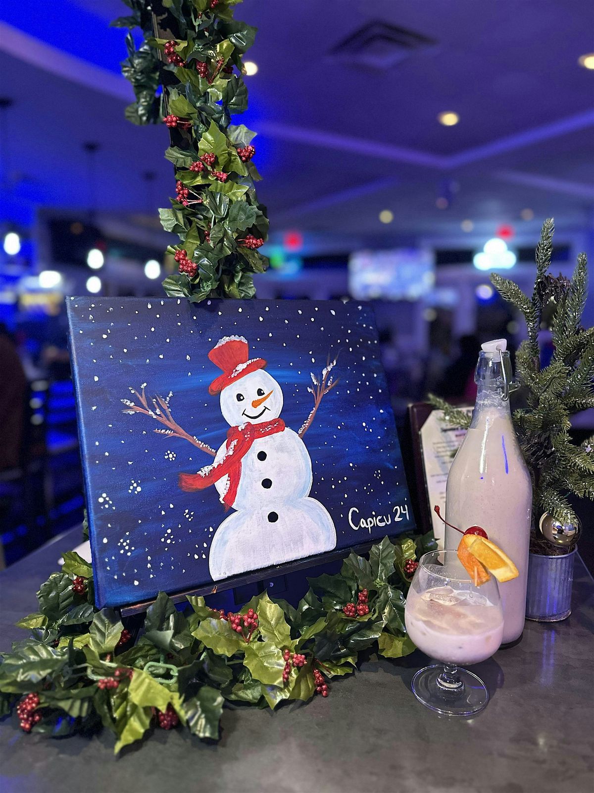 FROSTY THE SNOWMAN SIP AND PAINT, Capicu Latin Cuisine & Sports Bar ...