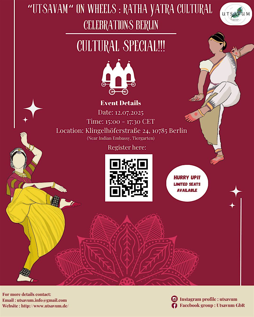 “Utsavam“ on wheels : Ratha Yatra Cultural Celebrations Berlin ...