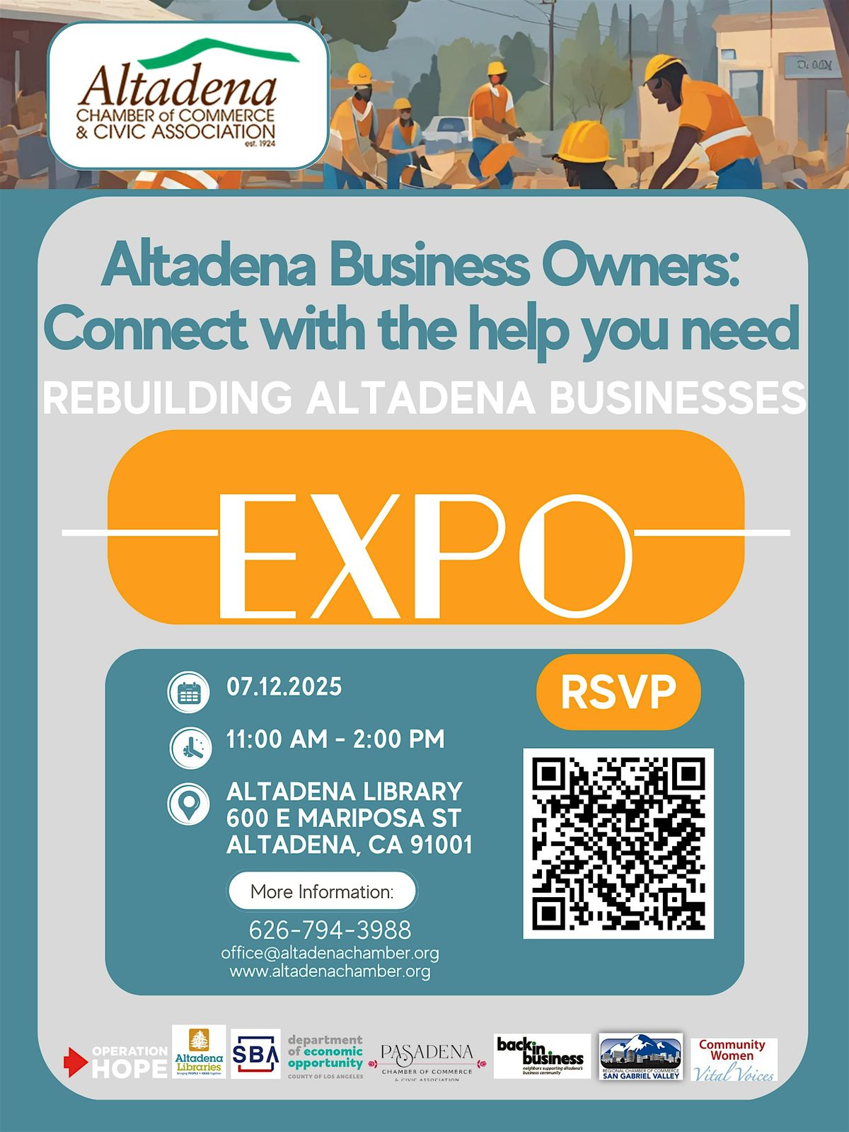 Rebuilding Altadena Businesses Expo, Altadena Library, 12 July 2025 ...