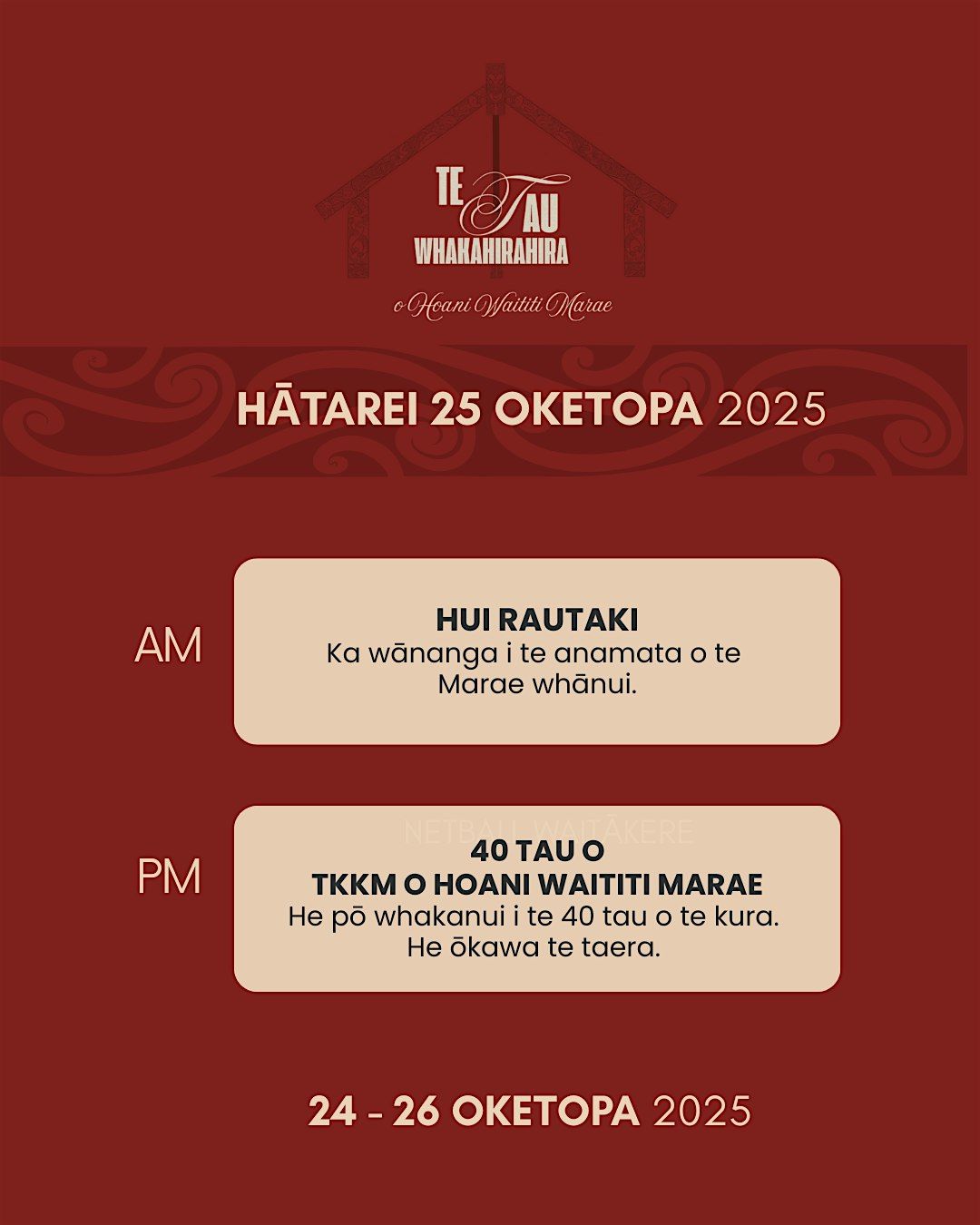 KAWE ORA | Hoani Waititi Marae, Te Pai Centre, Auckland, 25 October ...