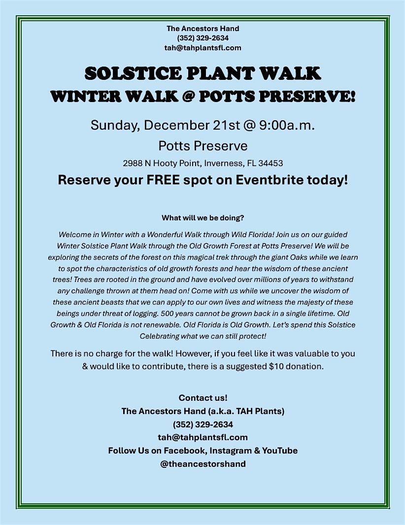 Winter Solstice Plant Walk @ Potts Preserve!, Potts Preserve, Inverness ...