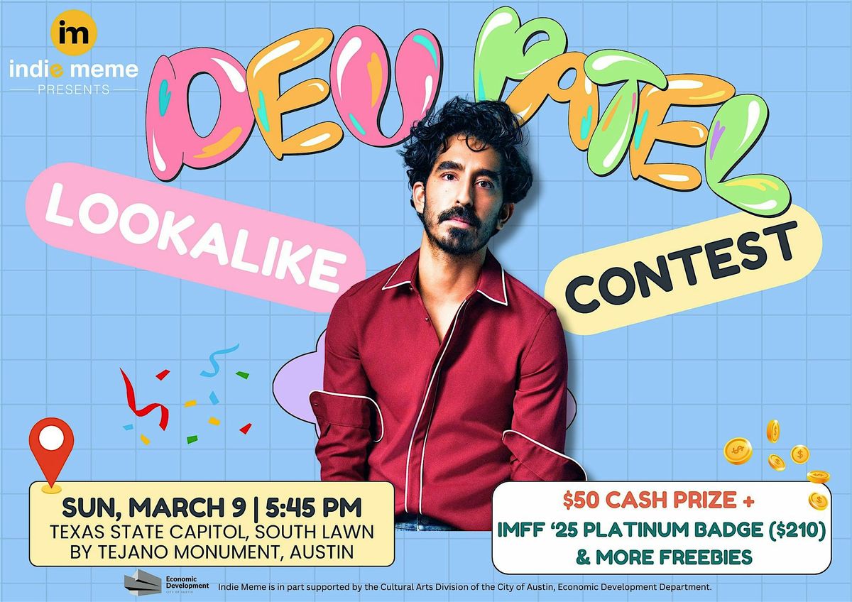 Dev Patel Lookalike Contest, Tejano Monument, Austin, 9 March 2025 ...