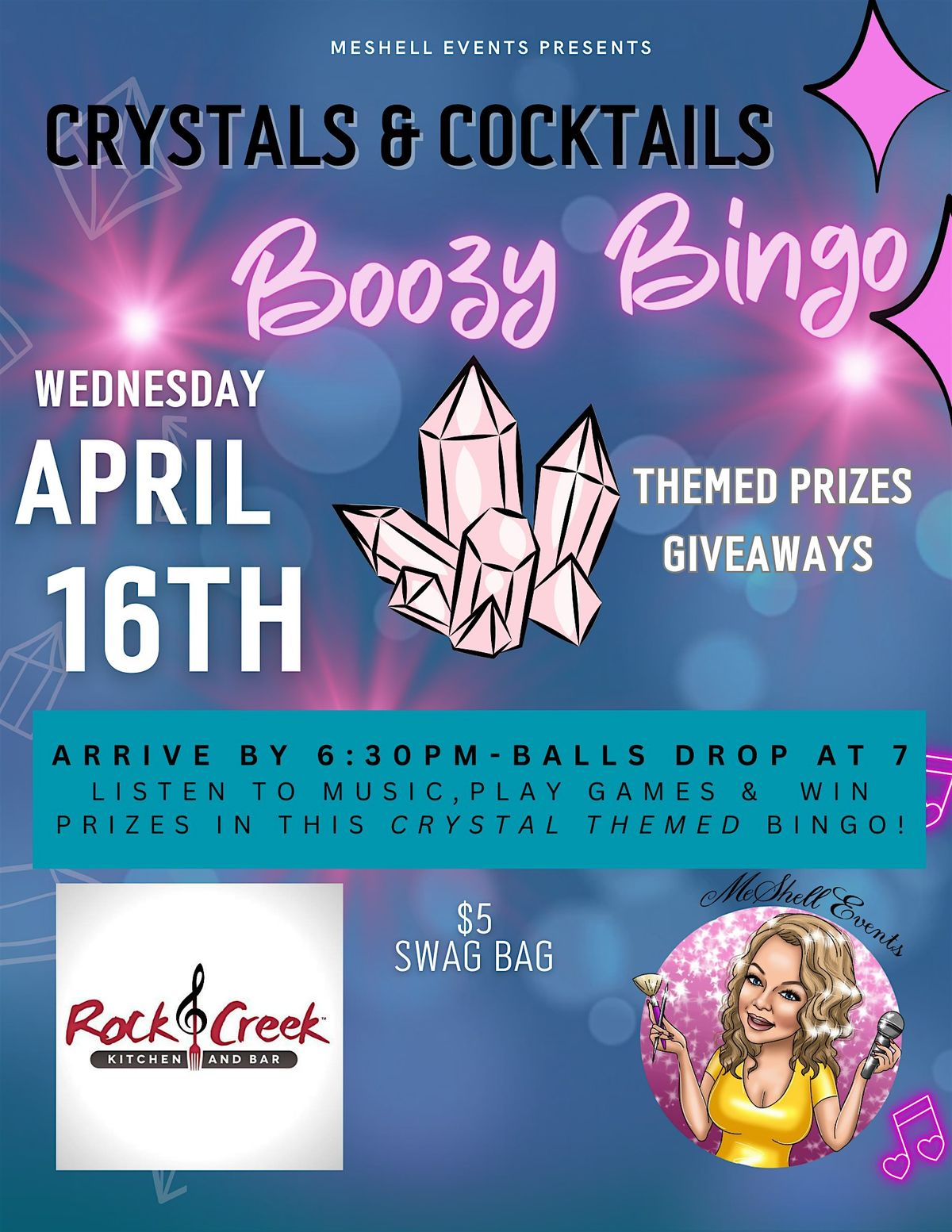Crystals & Cocktails Bingo at Rock Creek in Middleburg Hts, Rock Creek ...