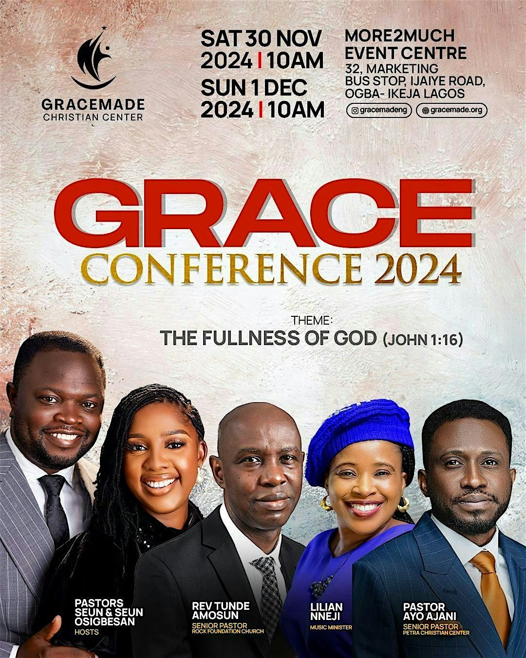 Grace Conference 2024, More2Much Event Centre, Lagos, 30 November 2024 ...