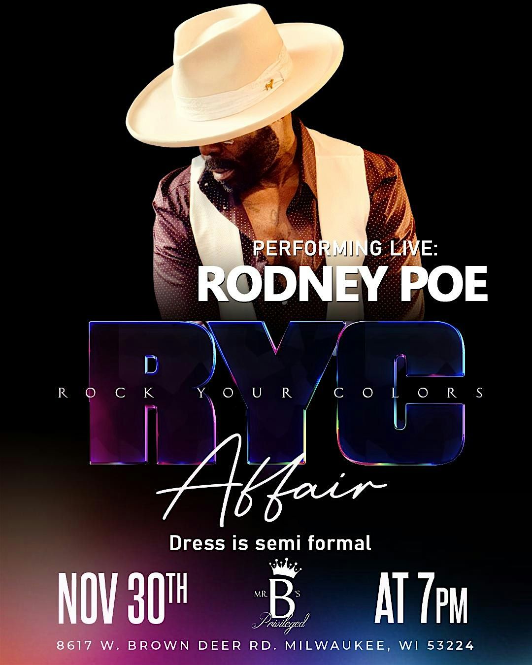Rock Your Color Affair, Mr.B’s Lounge, Milwaukee, 30 November to 1 December | AllEvents