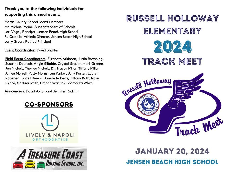 Russell Holloway Track Meet, Jensen Beach High School, 20 January