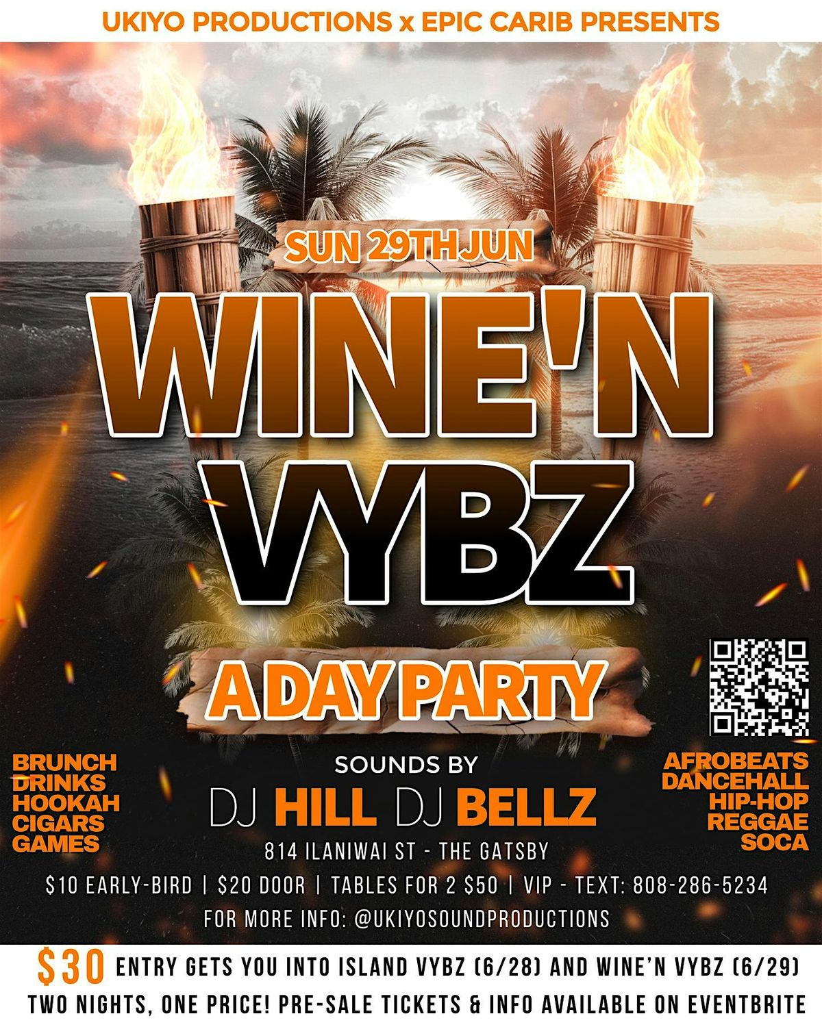 Winen Vybz: A Sunday Day Party + Brunch!, The Gatsby Hawai'i, Honolulu, 29 June 2025 | AllEvents