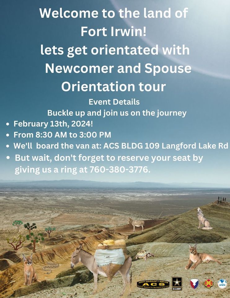 Newcomer and Spouse Orientation Tour, 109 Langford Lake Rd, Fort Irwin ...