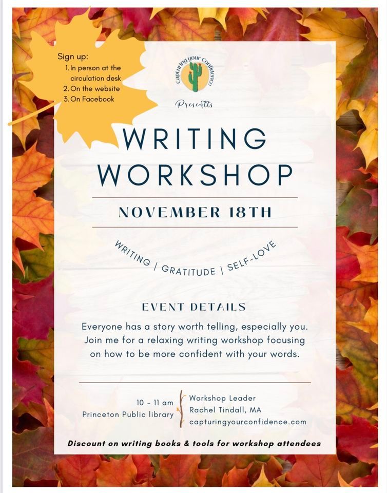 Writing Workshop, Princeton Public Library, November 18 2023 | AllEvents.in
