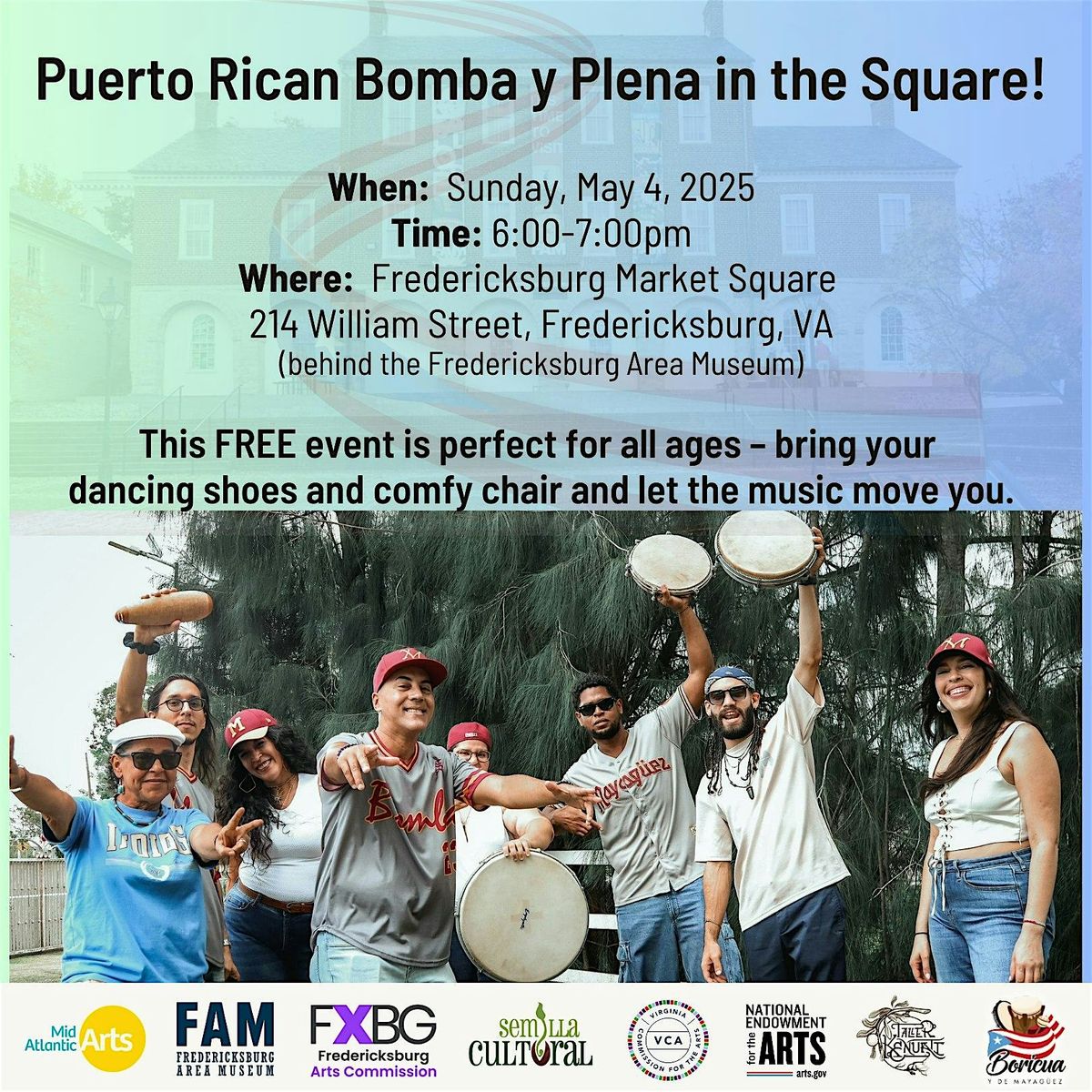 Puerto Rican Bomba y Plena in the Square!, Fredericksburg Market Square ...