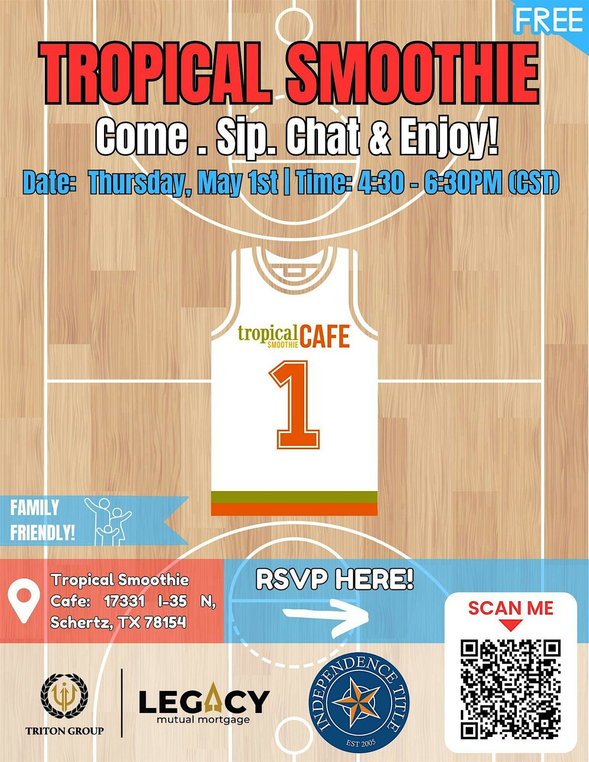 Tropical Smoothie May Happy Hour!, Tropical Smoothie Cafe, Schertz, 1 May 2025 | AllEvents