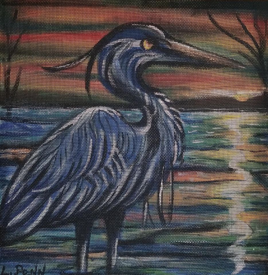 Great Blue Heron Painted Screen Class, Art League of Ocean City MD, 21 ...