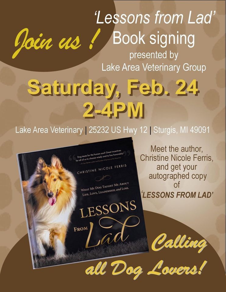 Lessons from Lad Book Signing, Lake Area Veterinary Group, Sturgis, 24 ...