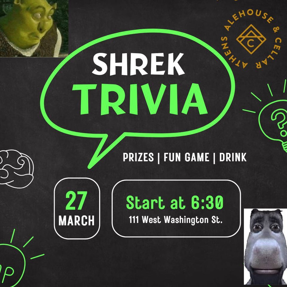 Shrek Trivia, 111 W Washington St, Athens, AL, 27 March 2024 | AllEvents.in