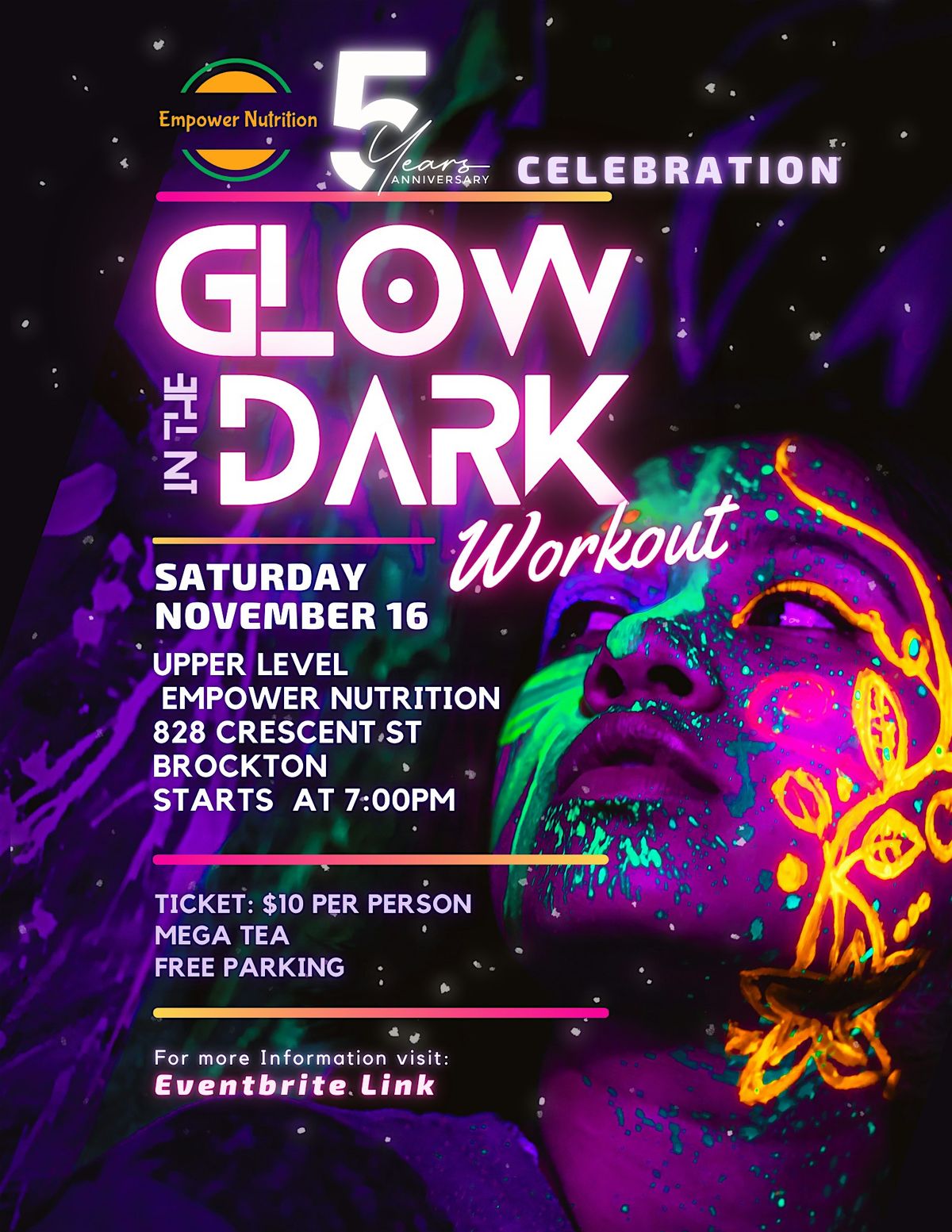 Glow In The Dark Workout, Empower nutrition, Brockton, 16 November 2024 ...