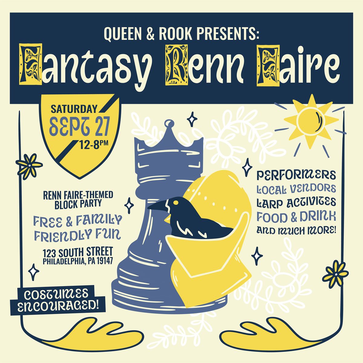 Queen & Rook Fantasy Faire Block Party, Queen & Rook Game Cafe ...